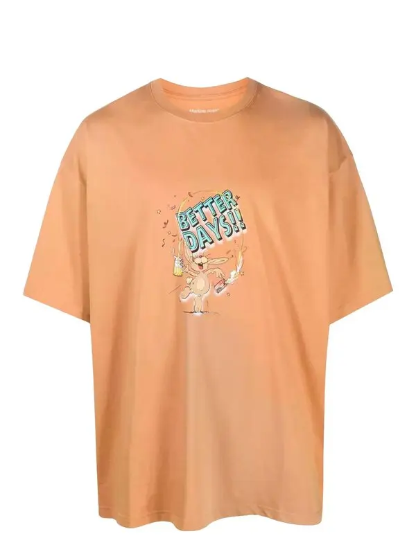 Martine Rose Better Days-print Cotton T-shirt - Brown