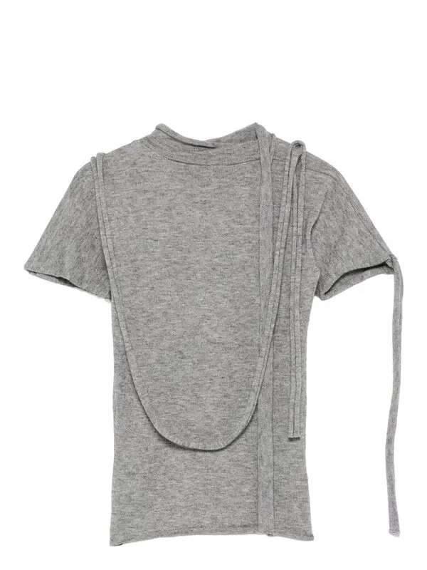 Ottolinger Strappy Knitted T-shirt - Grey