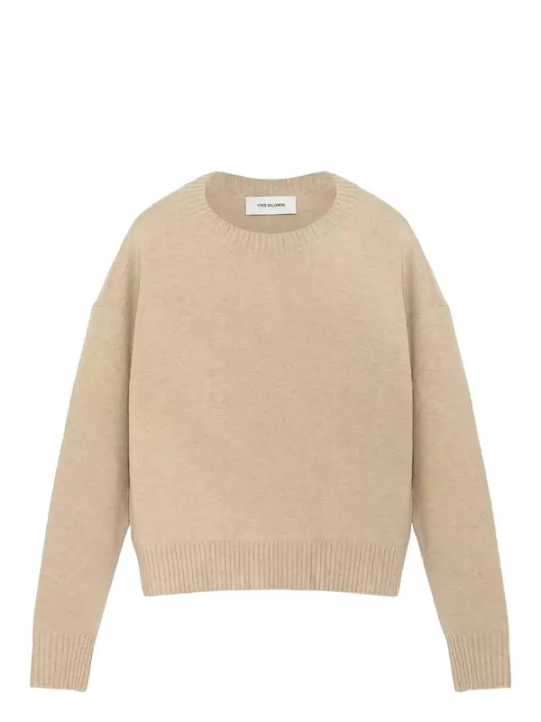 YVES SALOMON Knitted Lambswool Jumper - Neutrals