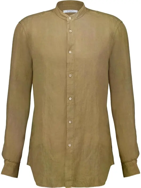 Boglioli Garment-dyed Linen Shirt - Brown