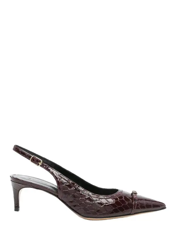 ERALDO Pointed-toe Leather Slingback Pumps - Red