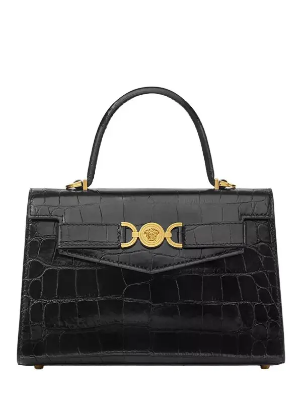 Versace Medusa '95 Croc-effect Leather Tote Bag - Black