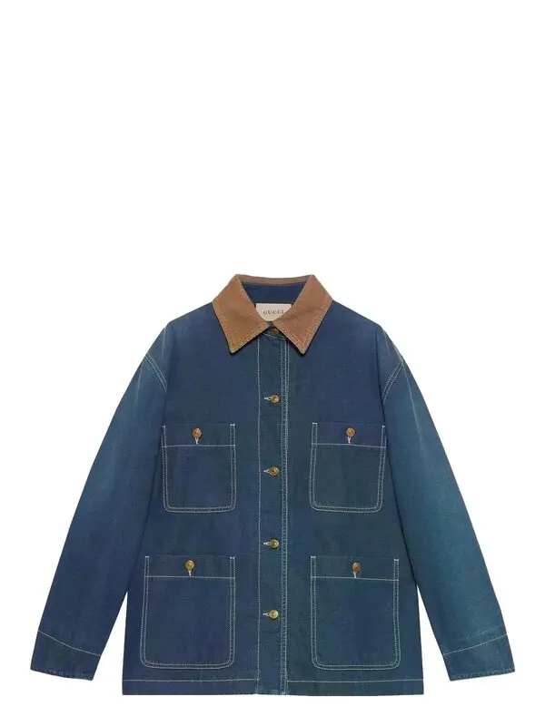 Gucci Longline Denim Jacket - Blue