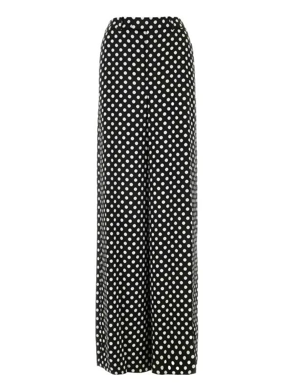 Saint Laurent Polka-dot Tailored Silk Trousers - Black