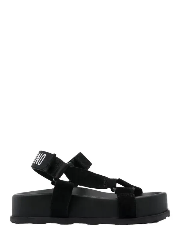 Moschino Print Platform Sandals - Black