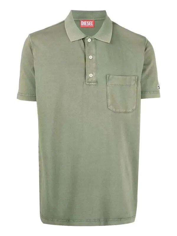 DIESEL® Short-sleeved Cotton Polo Shirt - Green