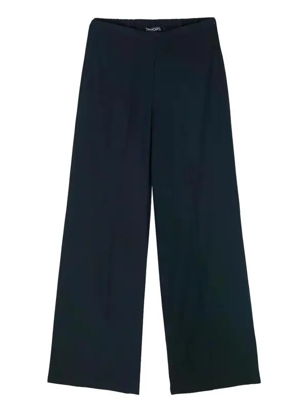 DRHOPE Wide-leg Crepe Trousers - Blue