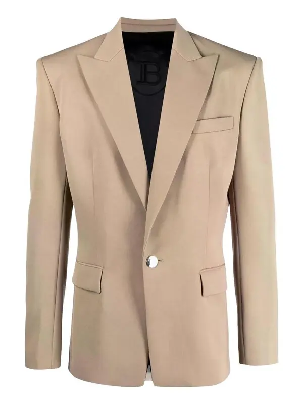 Balmain Single-breasted Wool Suit Jacket - Neutrals