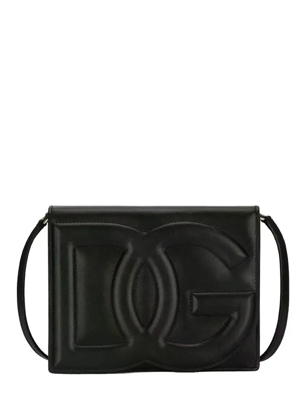 Dolce & Gabbana Dg Logo Leather Crossbody Bag - Black