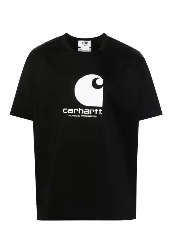 Junya Watanabe X Carhartt Logo-print Cotton T-shirt - Black