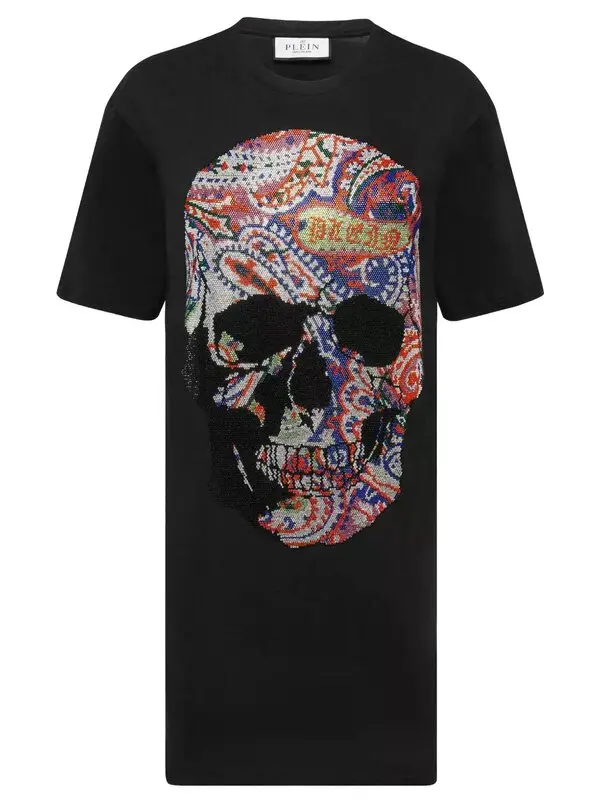 Philipp Plein Logo-print Cotton Minidress - Black