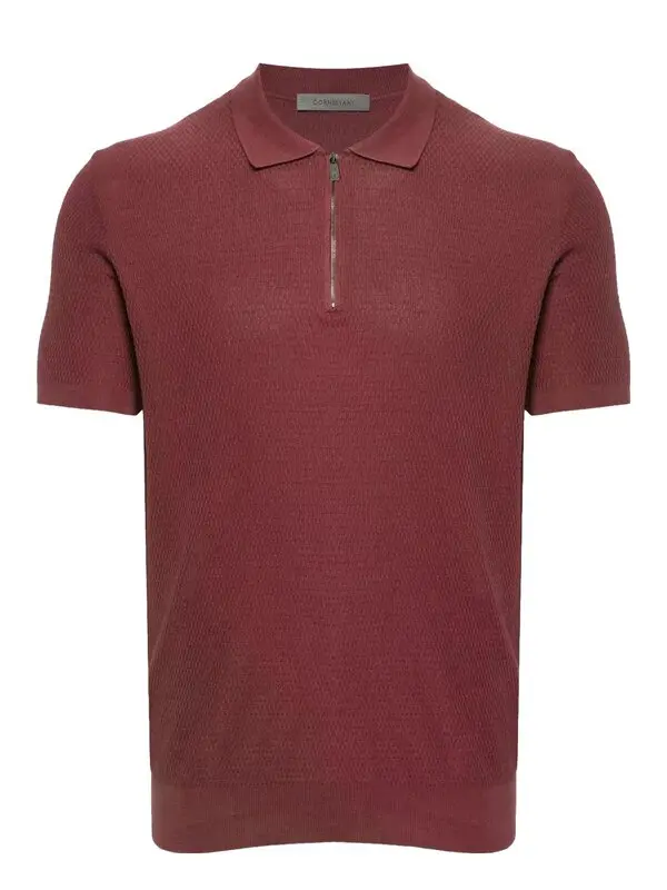 Corneliani Patterned-jacquard Polo Shirt - Red