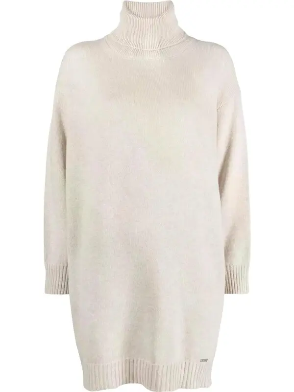 Kiton Roll-neck Cashmere Dress - Brown