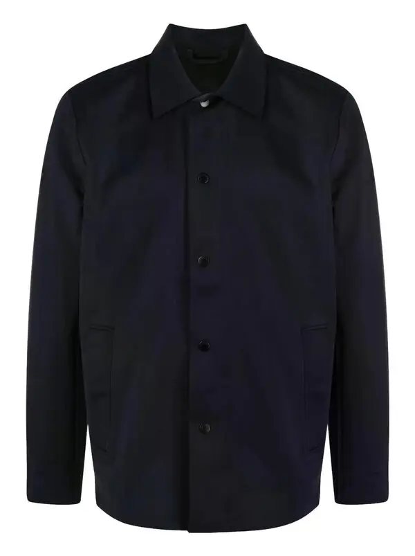 ALPHA TAURI Logo-appliqué Button-up Shirt Jacket - Black