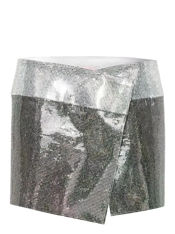 NUE Rhinestone-embellished Mini Skirt - Silver
