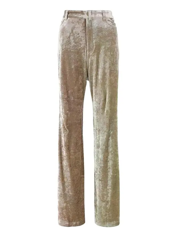Balenciaga Wide-leg Velvet Trousers - Neutrals