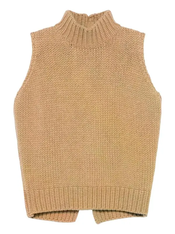 Fabiana Filippi Cashmere Knit Top With Cut-out Detail - Neutrals
