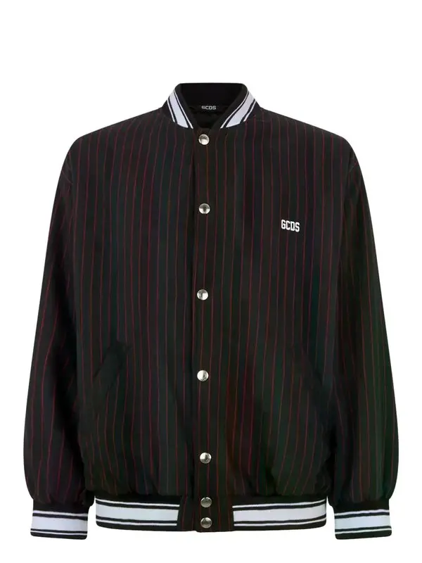 Gcds Pinstripe Clown Bomber Jacket - Black