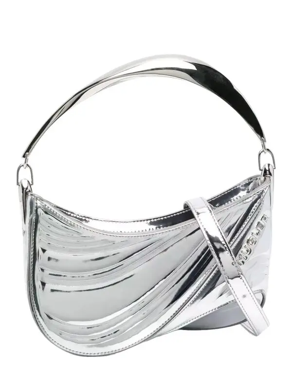 MUGLER Spiral Curve 01 Shoulder Bag - Silver