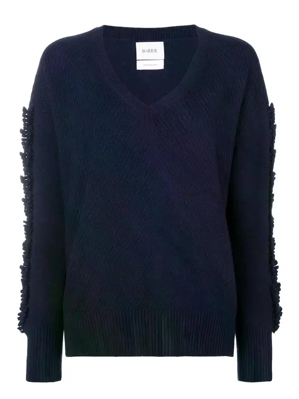 BARRIE Troisieme Dimension Cashmere V-neck Pullover - Blue