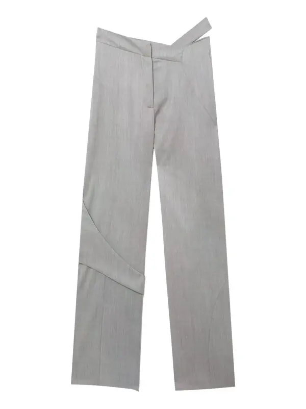 HELIOT EMIL Wool Asymmetric Trousers - Grey