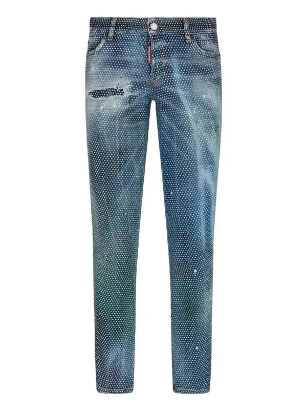 Dsquared2 Sailor Crystal-embellished Slim Jeans - Blue