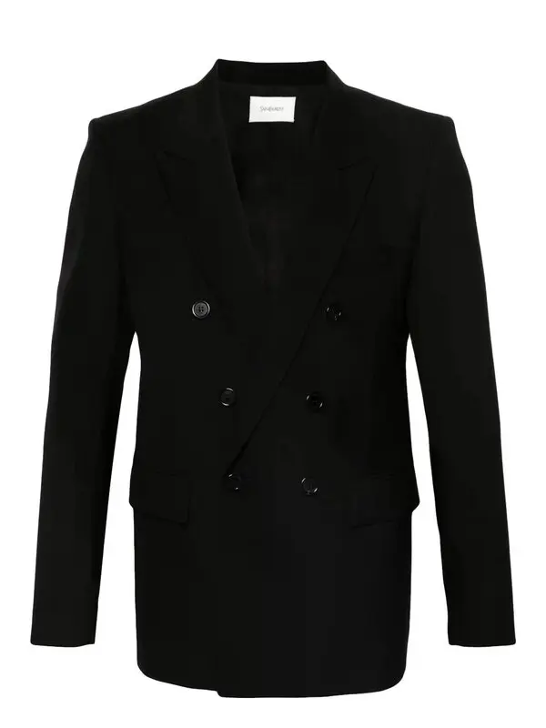 Saint Laurent Wool Gabardine Blazer - Black