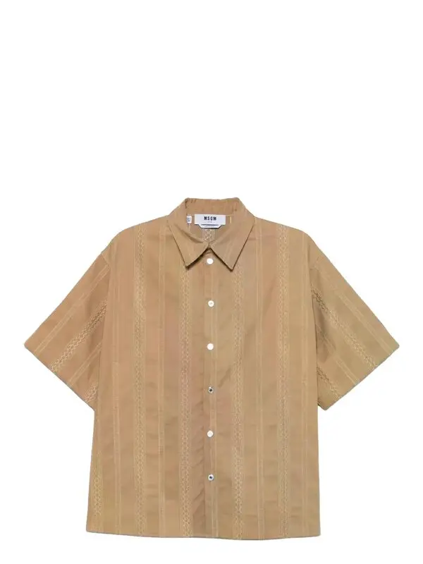 MSGM Embroidered Shirt - Brown