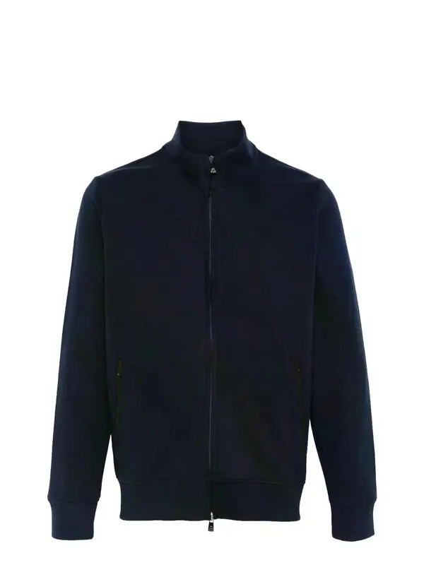 Corneliani Zip-up Jersey Sweatshirt - Blue