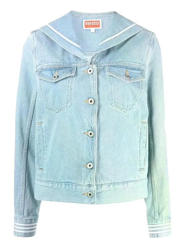 Kenzo Sailor Logo-embroidered Denim Jacket - Blue