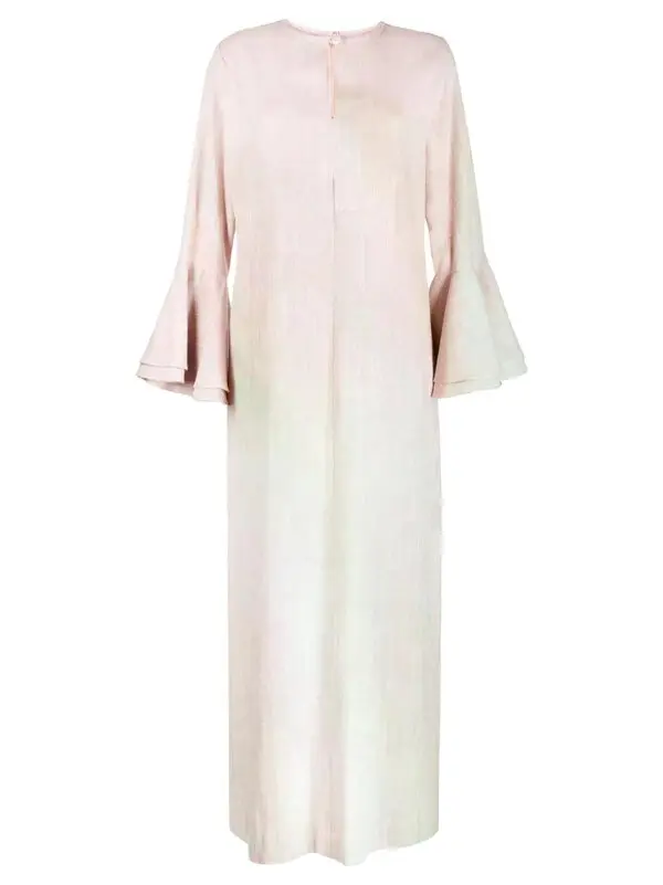 BAMBAH Linen Ruffled Kaftan Dress - Pink