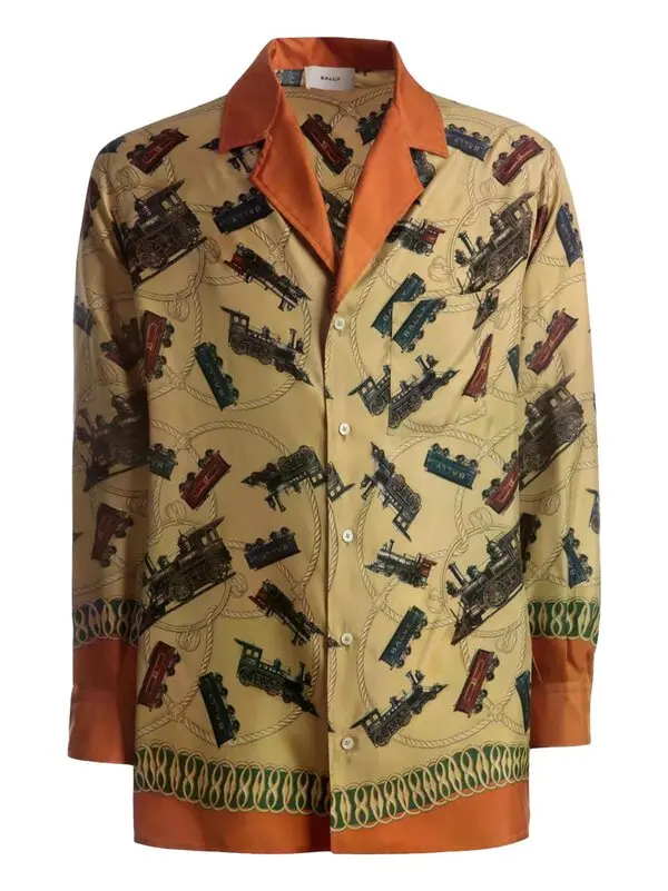 Bally Graphic-print Silk Shirt - Neutrals