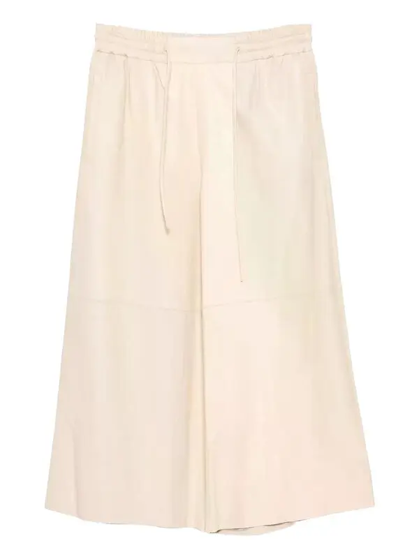 YVES SALOMON Leather Trousers - Neutrals