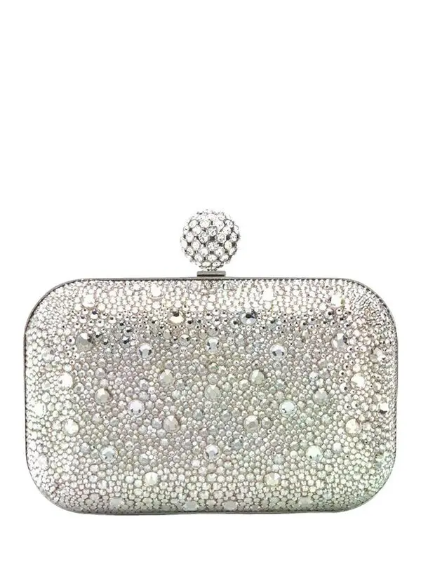 JIMMY CHOO Cloud Crystal-embellished Clutch - Silver