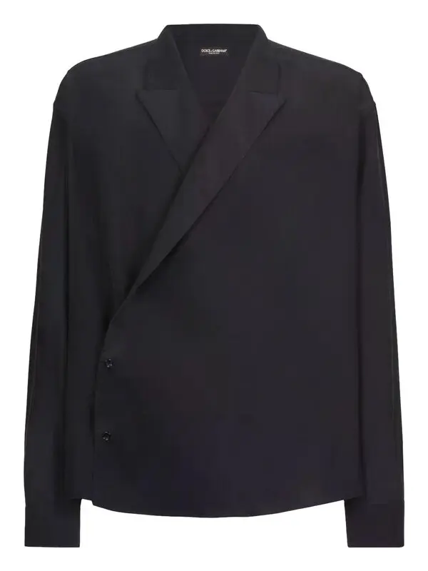 Dolce & Gabbana Wrap Silk Shirt - Black