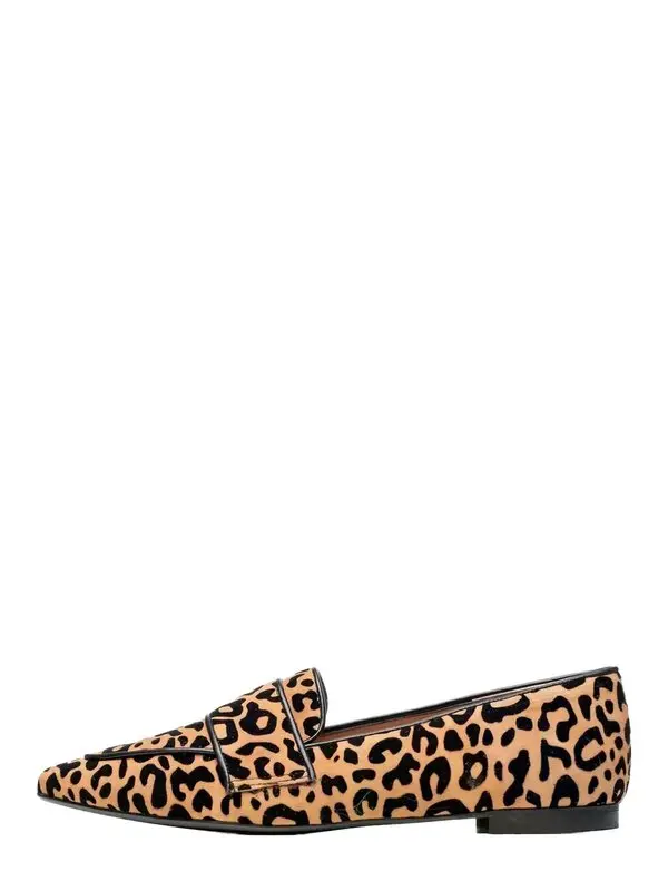 POCHE PARIS Abelle Leopard Print Loafers - Neutrals