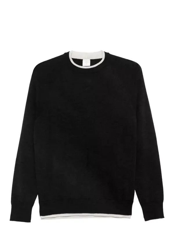 Eleventy Contrasting-trim Sweater - Grey