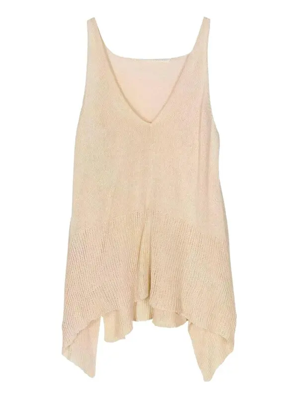 FORME D'EXPRESSION Knitted Linen Blend Top - Neutrals