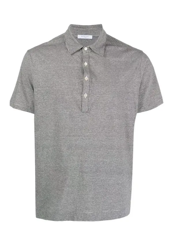 Boglioli Striped Polo Shirt - Black