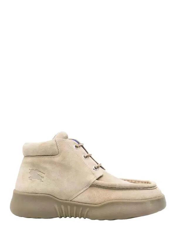 Burberry Equestrian Knight Logo High Boots - Neutrals