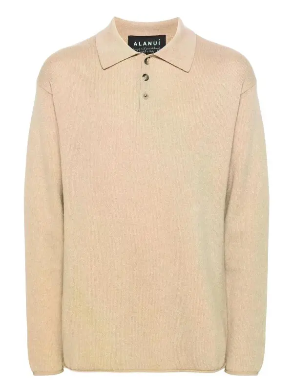 Alanui Finest Ribbed Polo Top - Neutrals