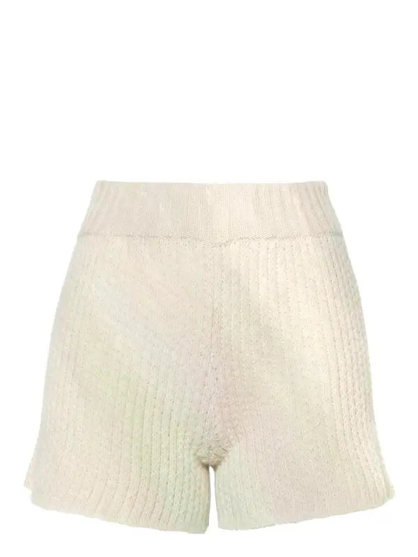 Alanui Finest Ribbed-knit Shorts - Neutrals