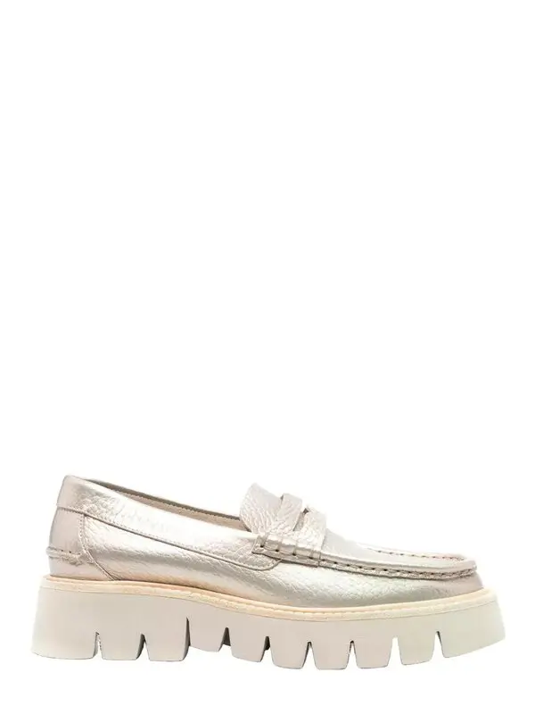 PEDRO GARCIA Sebas Leather Platform Loafers - Gold