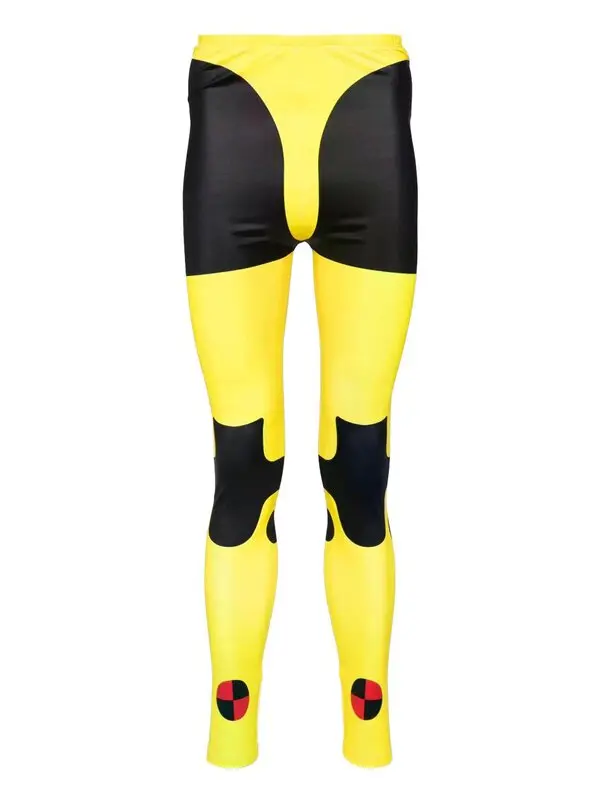 WALTER VAN BEIRENDONCK Graphic Print Leggings - Yellow