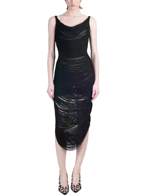 Attico Knitted Sleeveless Dress - Black