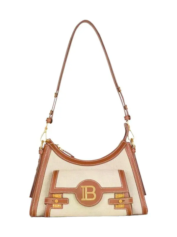 Balmain B-buzz Canvas Shoulder Bag - Neutrals