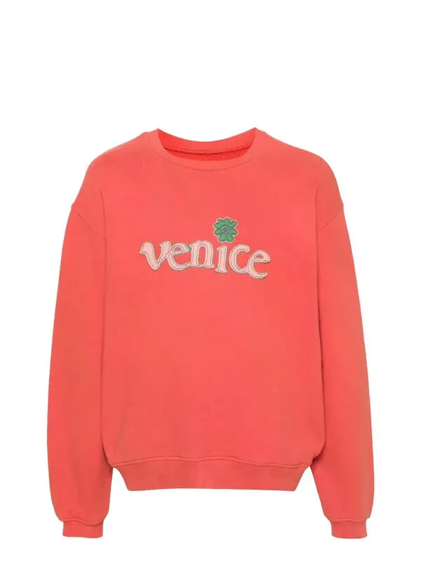 ERL Venice-patch Cotton Sweatshirt - Red