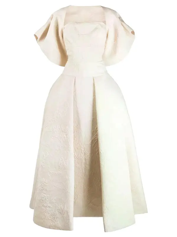 SAIID KOBEISY Brocade-effect Maxi Ball Dress - Neutrals