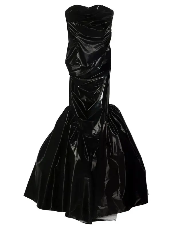 ALMAZ Gathered Detail Gown - Black
