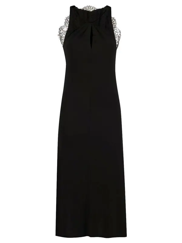 Givenchy Lace-appliqué Halterneck Midi Dress - Black